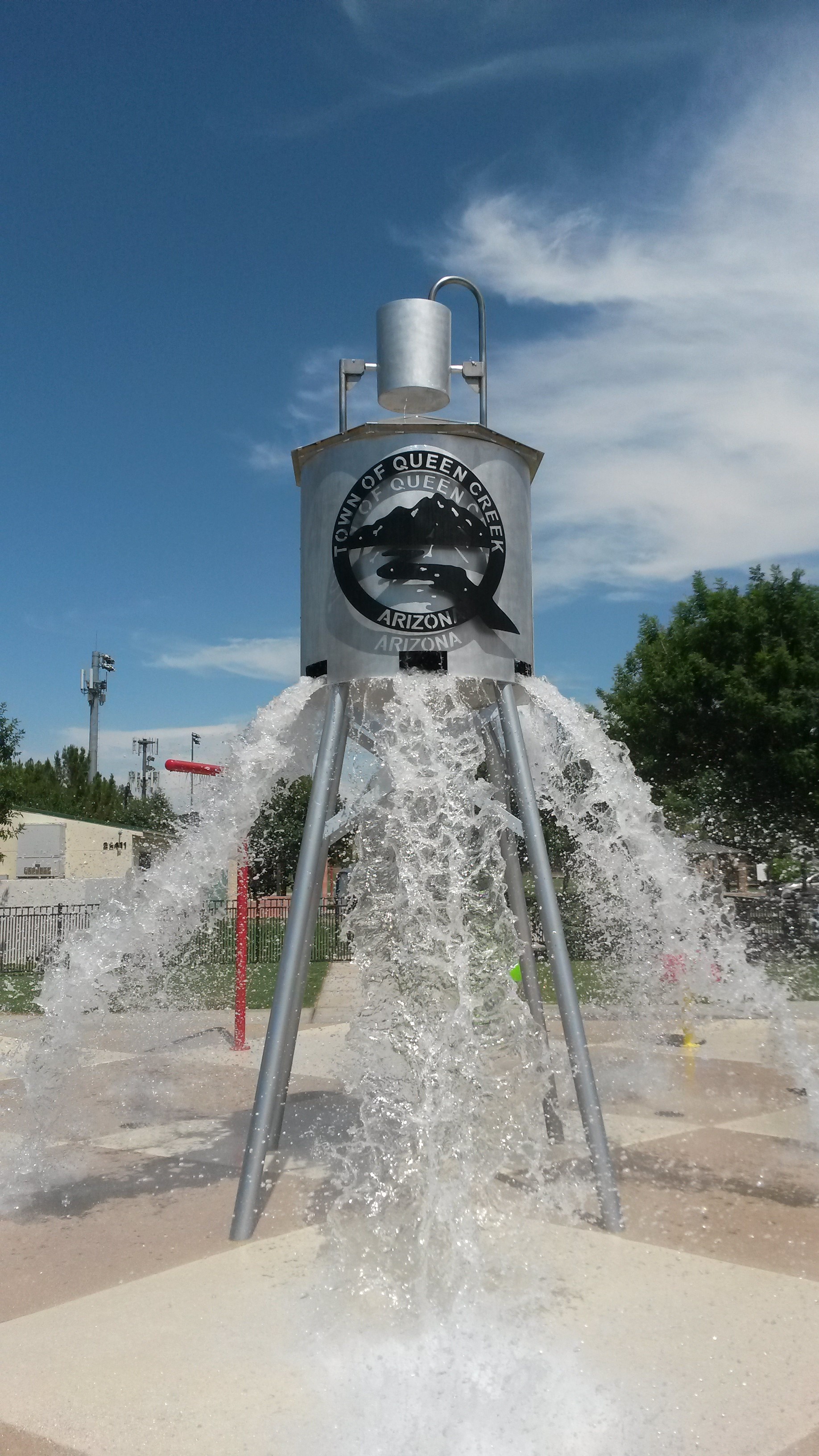 Bucket Tower 2 Splash Pad Feature by Rain Deck