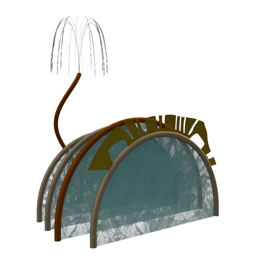 Stainless Steel Lion Splash Pad Feature by Rain Deck