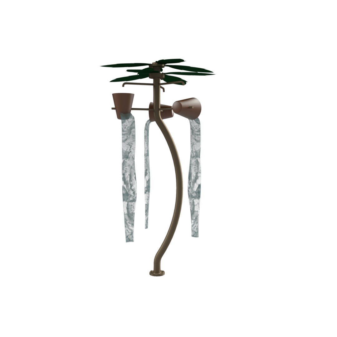 Wavy Palm Tree w/ Dumping Buckets Splash Pad Feature